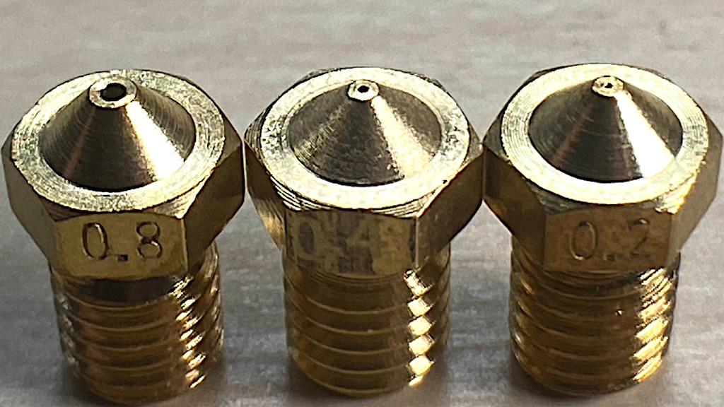 Settings For 3D Printer Nozzle Sizes From Small 0 2mm To Large 0 8mm