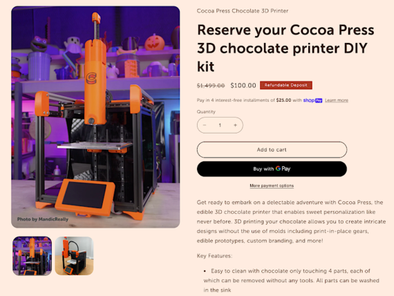 Cocoa Press: A Chocolate 3D Printer